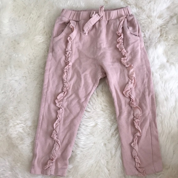 Zara | Bottoms | Zara Pink Ruffle Pants | Poshmark